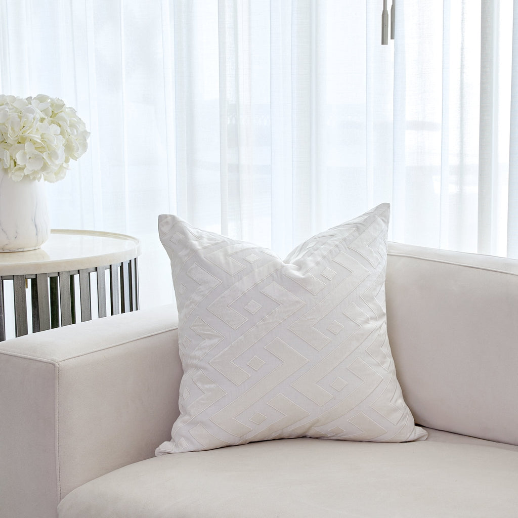 Adonis Ivory Square Cotton Cushion by Irony Home - Exclusive Luxury ...