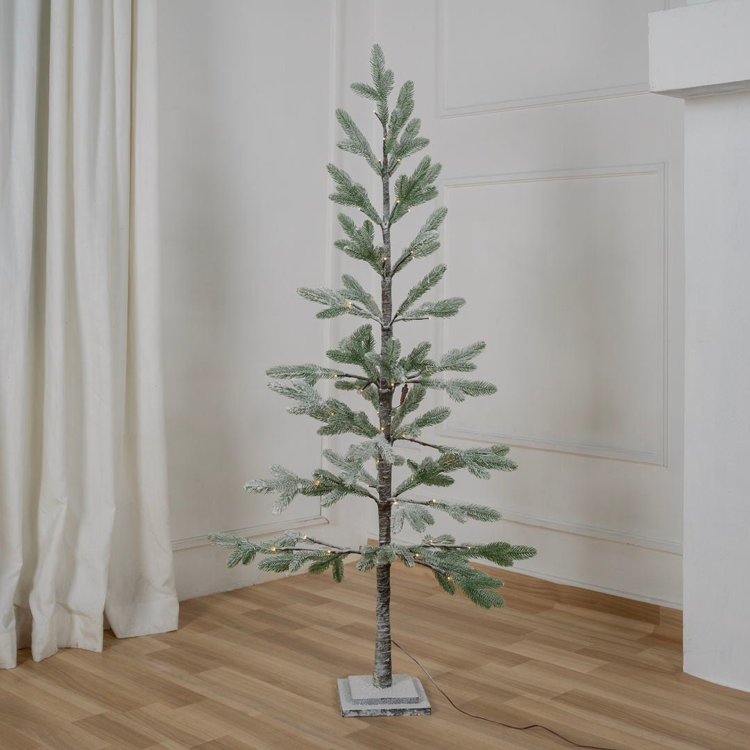 Flocked Porch Tree with LED Lights | Irony Home – ironyhome