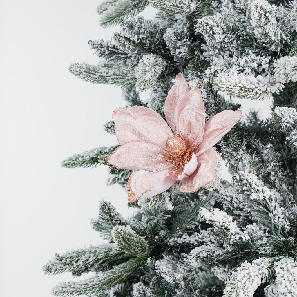 Pink Magnolia Christmas Tree Pick - Irony Home – ironyhome
