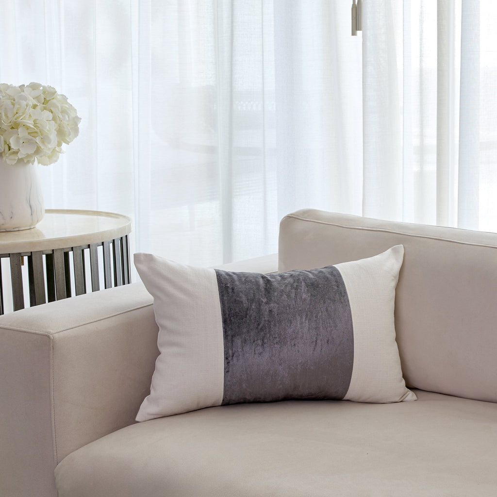 Velinen Charcoal Rectangular Cushion - Sophisticated Comfort by Irony ...