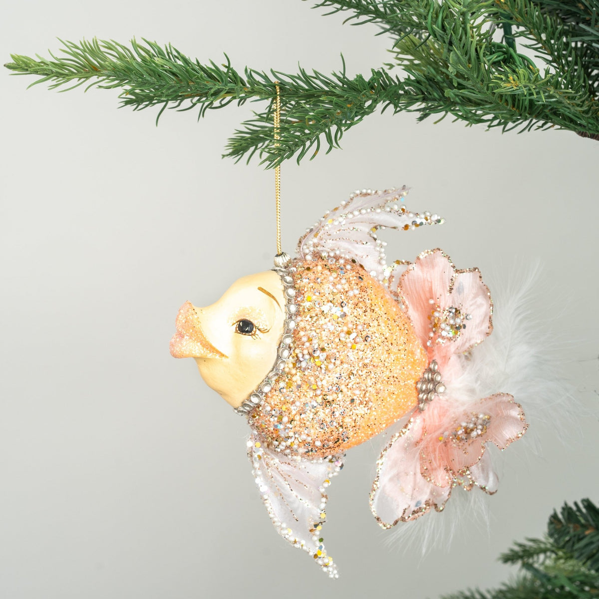 Coral Iridescent Angel Fish Ornament – ironyhome