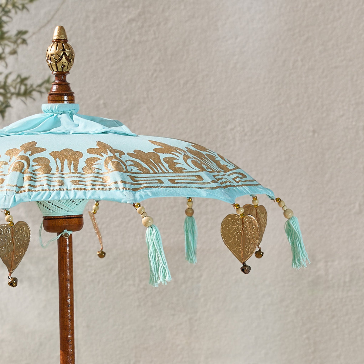 Outdoor Table Parasol - Blue Balinese | Irony Home – ironyhome