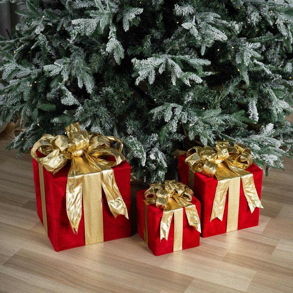 Red Velvet Gift-Box with Gold Ribbon - Irony Home – ironyhome