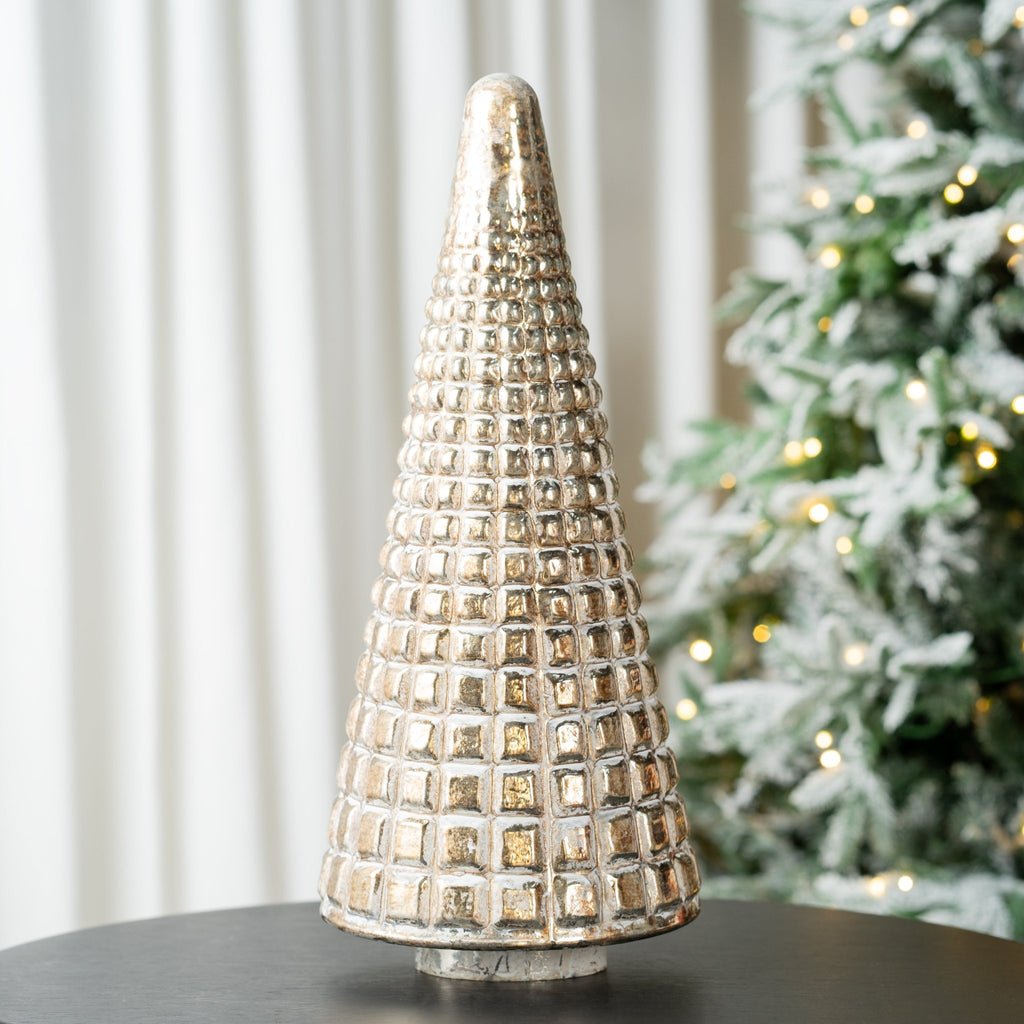 Rustic Gold & White Tree Table Top - Irony Home – ironyhome