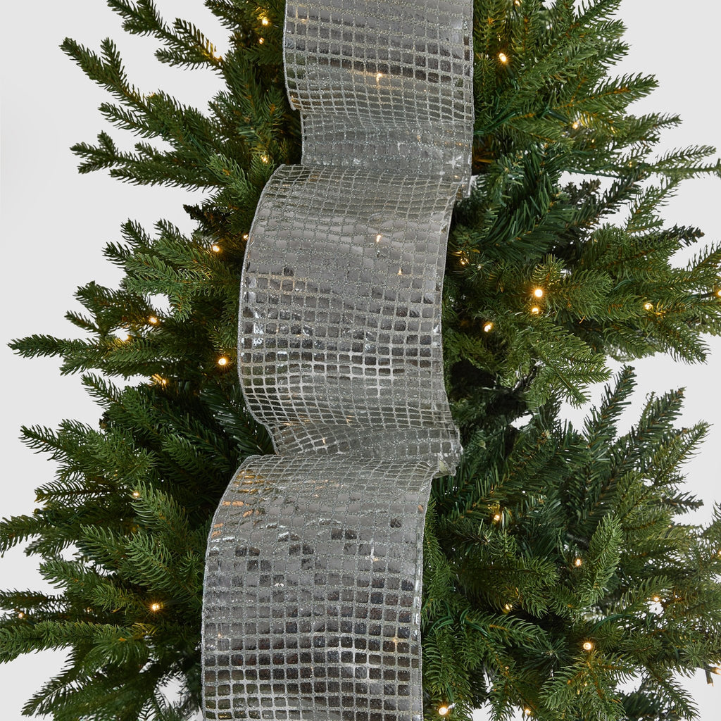 Soft Metallic Silver Christmas Tree Ribbon - Irony Home – ironyhome